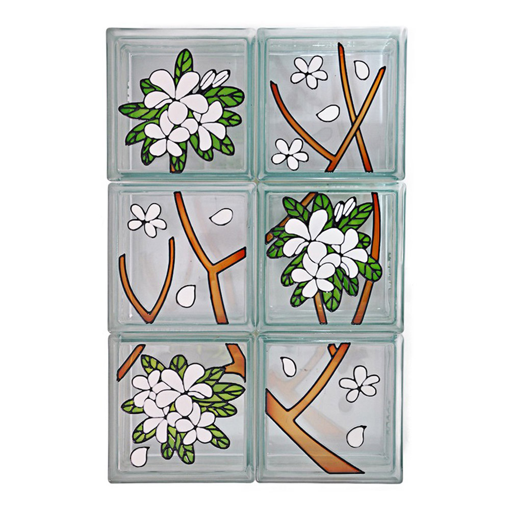 Glass Block - Plumeria Stain Glass - HomeOne Tech